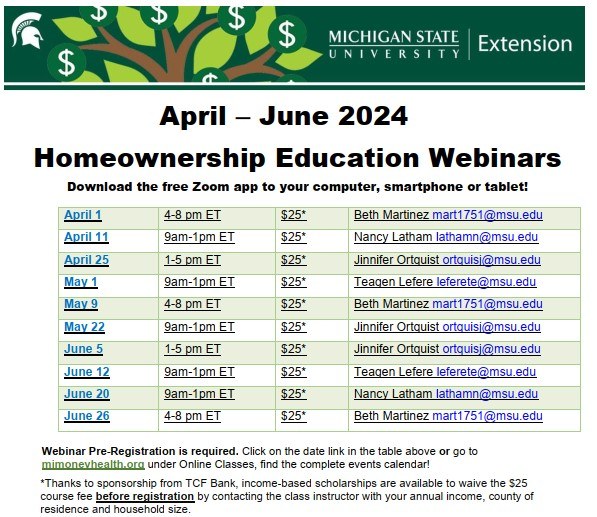 MSU Extension Webinars May - June 2024 — Hastings Public Library